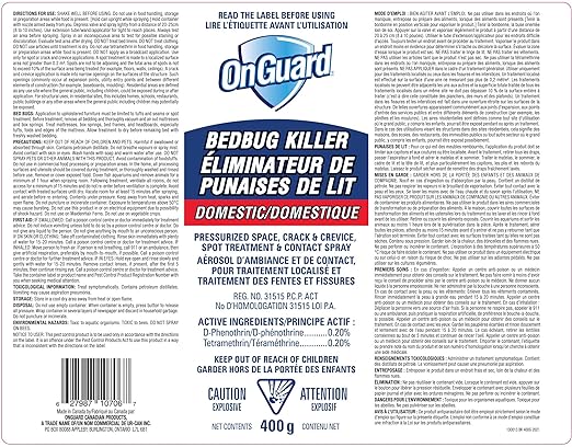 Onguard bed bug killer 400 gr - Aerosol insecticides | ABC Gestion ...